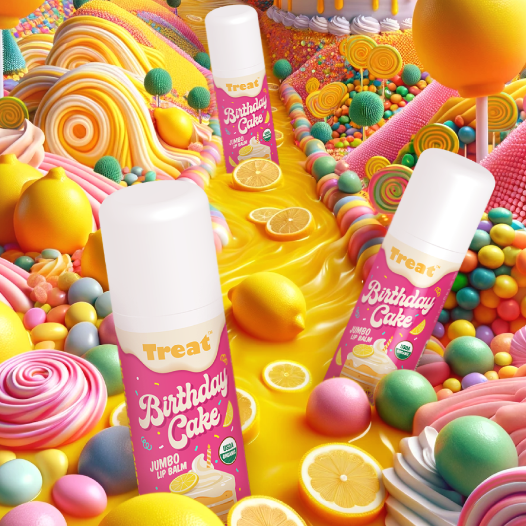 Birthday Cake Jumbo Organic Lip Balm | Lemon & Vanilla Buttercream ...