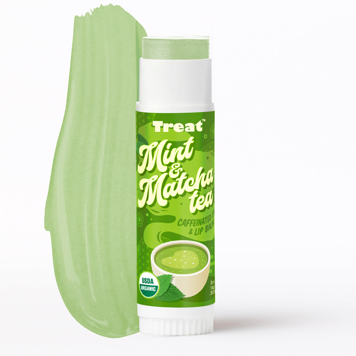 Treat Beauty JUMBO Mint & Matcha Tea Caffeinated Organic Eye & Lip Balm