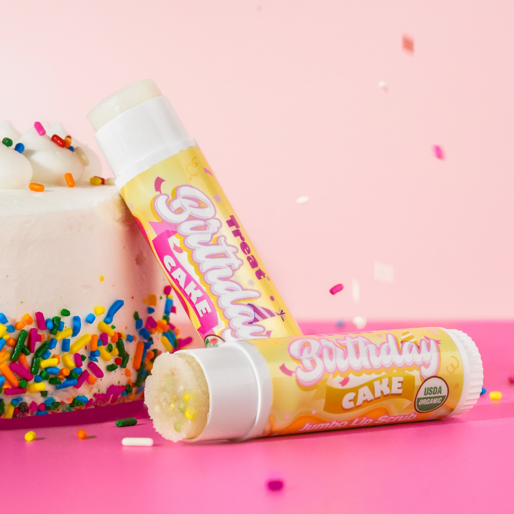 Birthday Cake Jumbo Organic Lip Scrub with Confetti Sprinkles | Vanilla ...