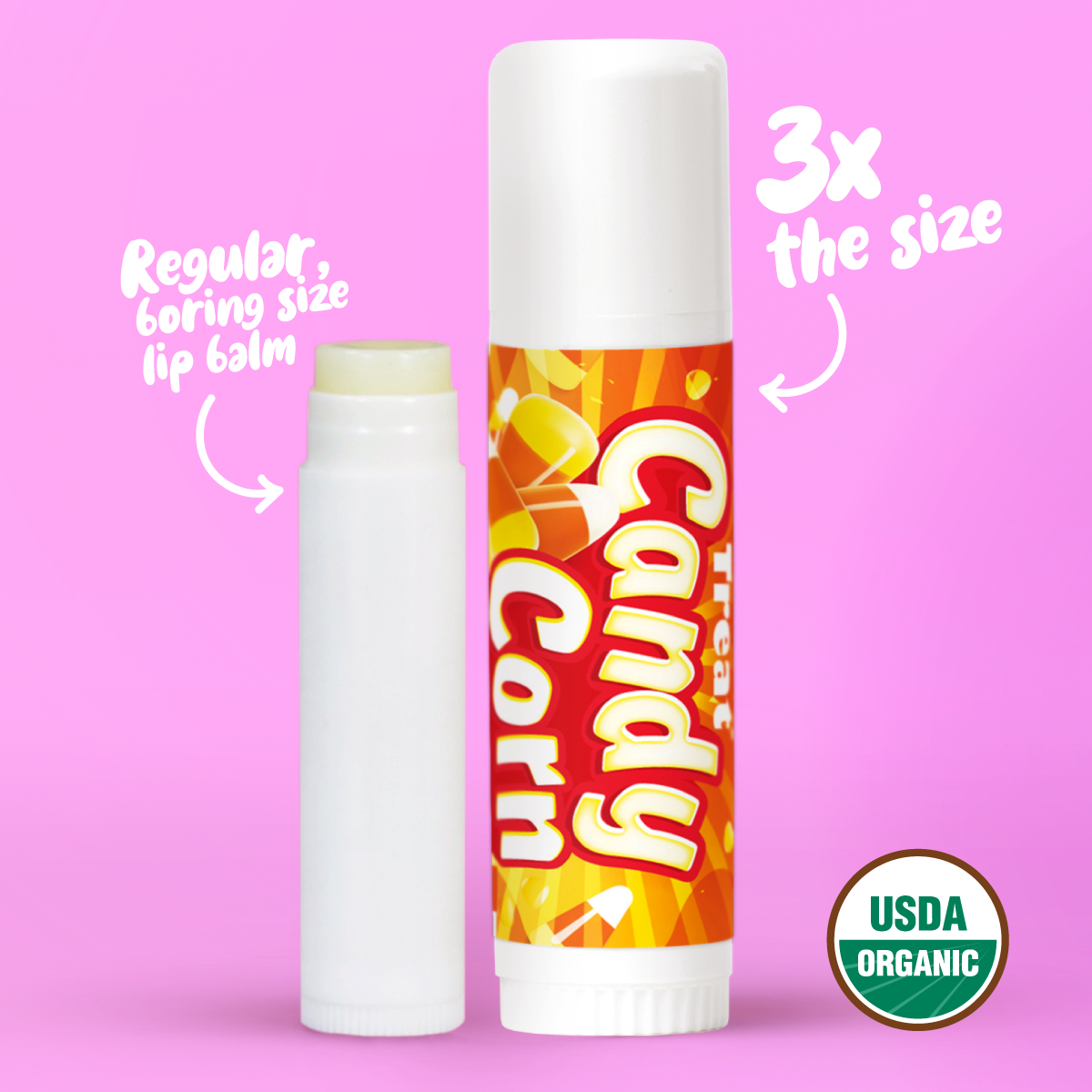 Candy Corn Jumbo Organic Lip Balm – Treat Beauty