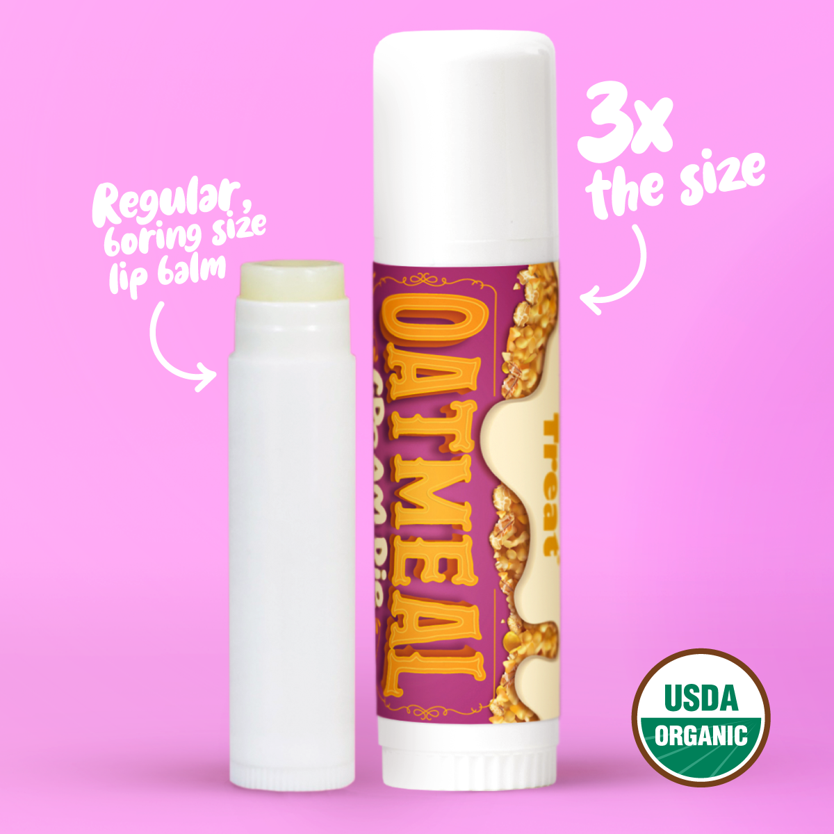 Oatmeal Cream Pie Jumbo Organic Lip Balm with Colloidal Oatmeal – Treat ...