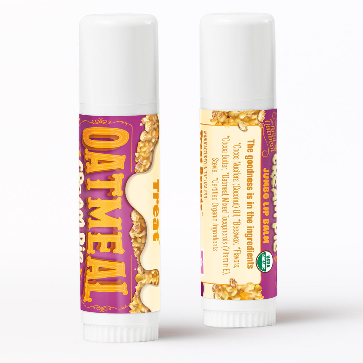 Oatmeal Cream Pie Jumbo Organic Lip Balm with Colloidal Oatmeal – Treat ...