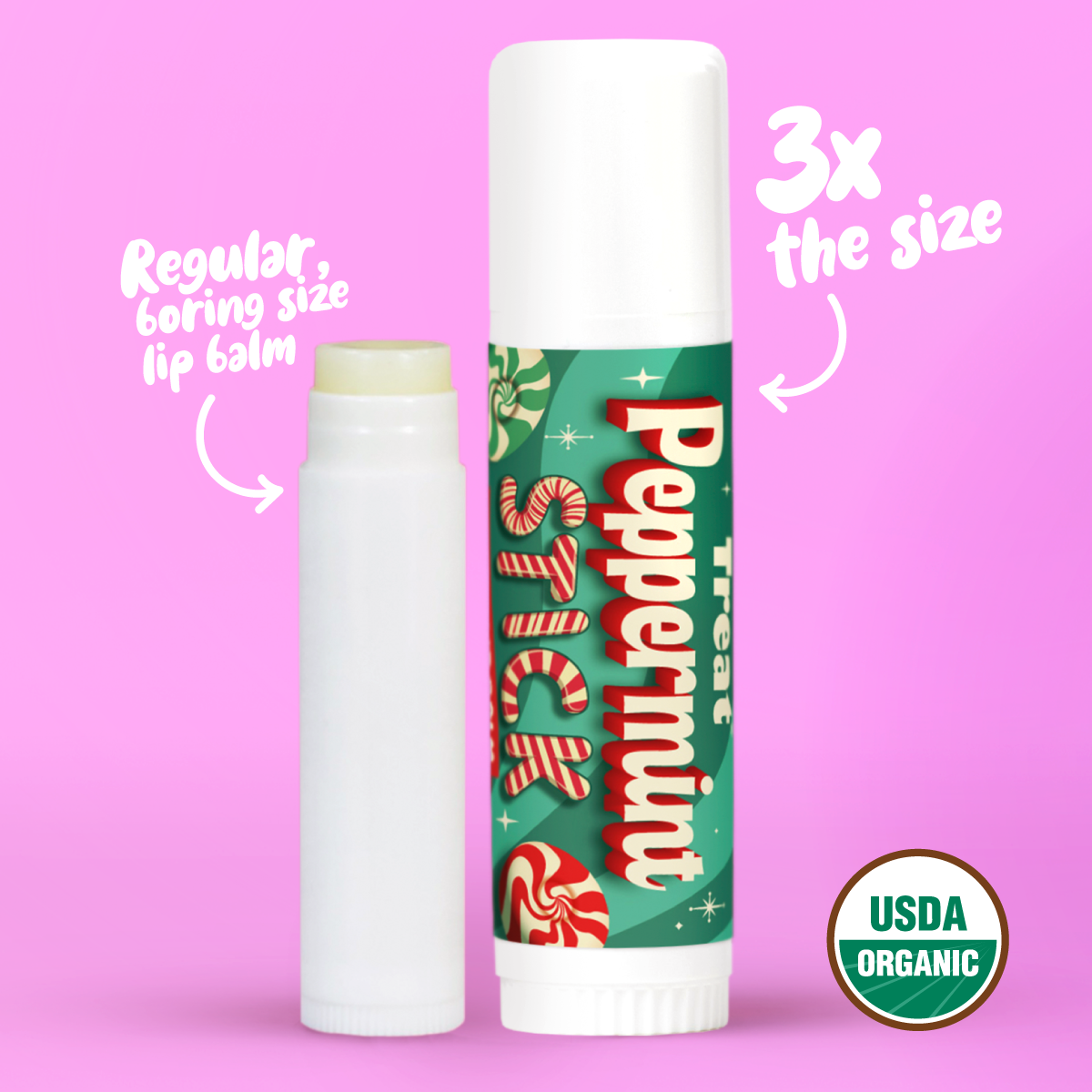 Peppermint Stick Jumbo Organic Lip Balm – Treat Beauty